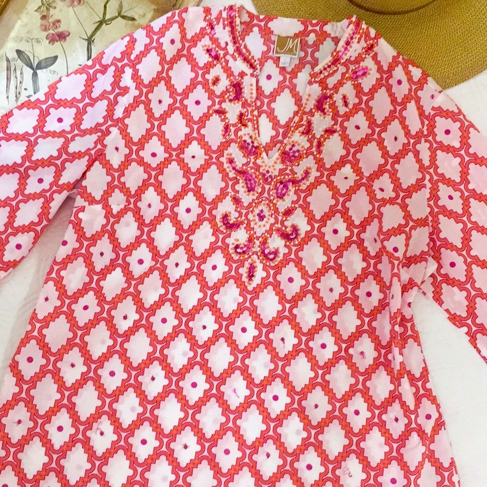 Jm Collection Embellished Tunic Top - Gem